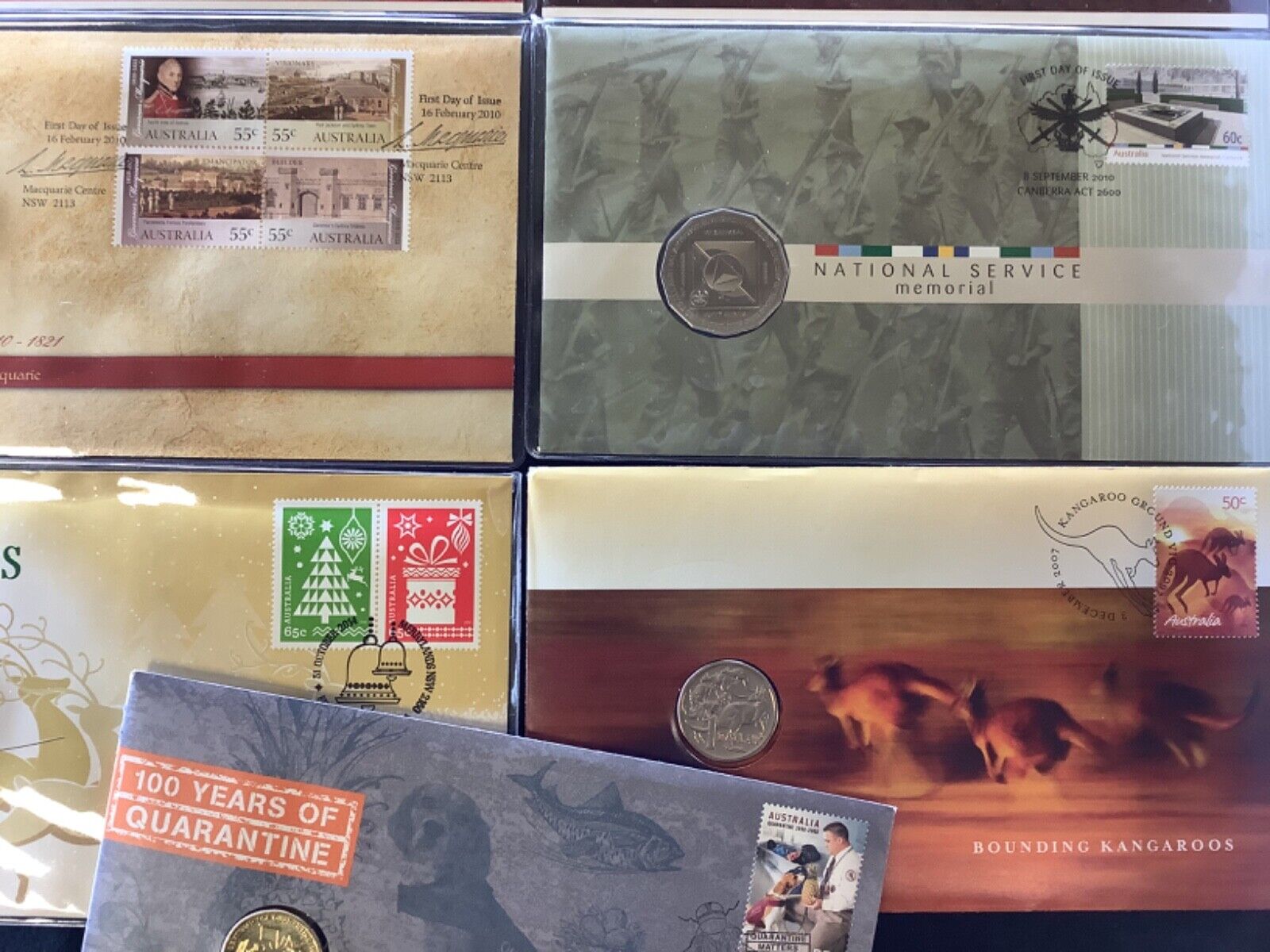 (LOT OF 7) Australia Post 200 Years RAM .50 & $1 Coin - PNC Stamp ...