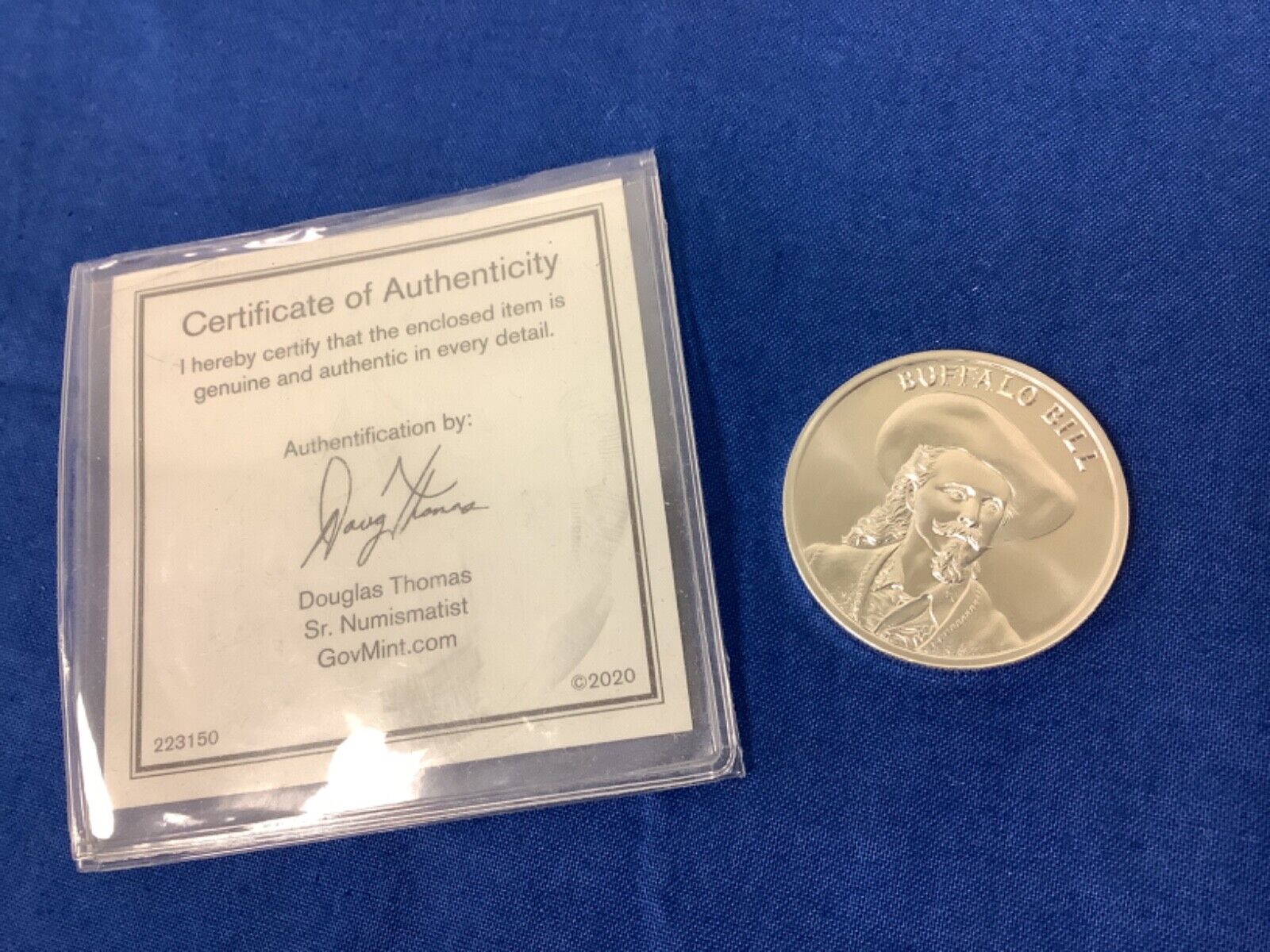 Buffalo Bill Cody 1 oz .999 silver Wild West Legends Gun colt 45 Pony ...