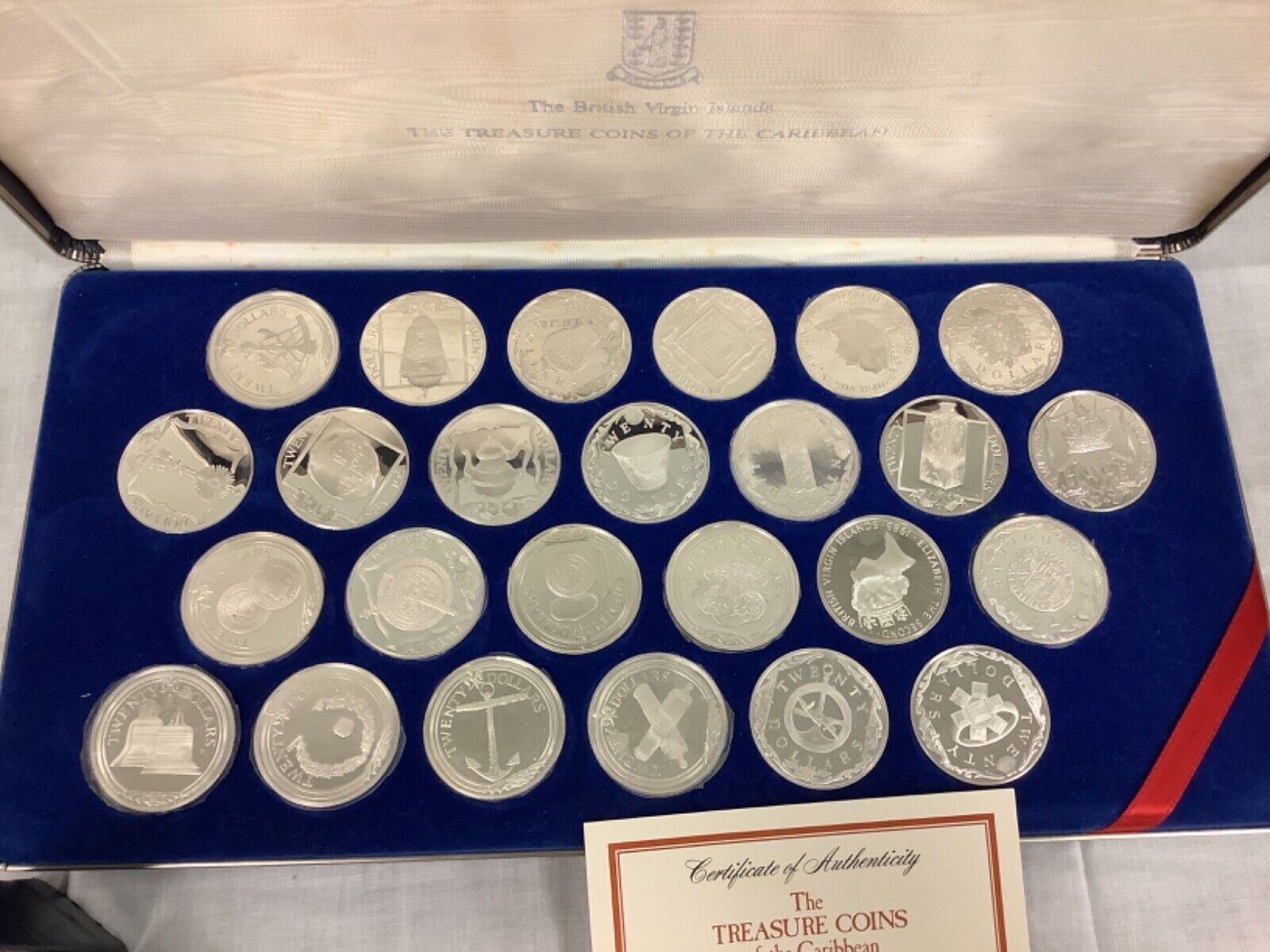 1985 Virgin Islands Treasure Coins of the Caribbean Sterling Silver 25 ...