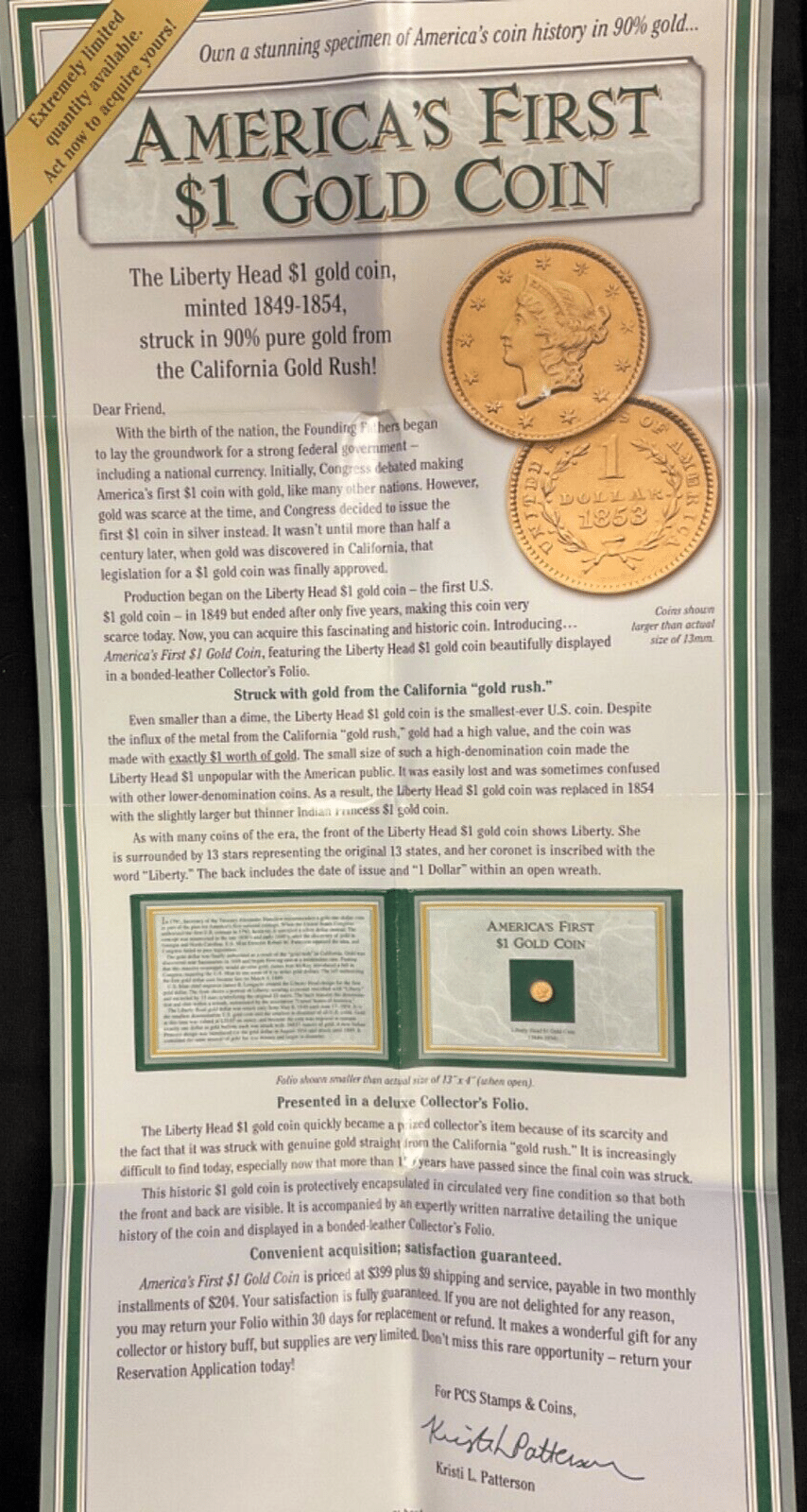 1851 Liberty Head $1 Gold Dollar Coin (America’s First $1 Gold Coin) in ...