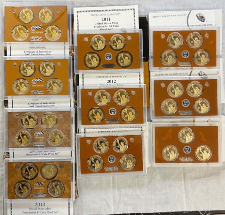 Complete Presidential Dollar Proof Set 2007-2016-39 Coins OGP & COA ...