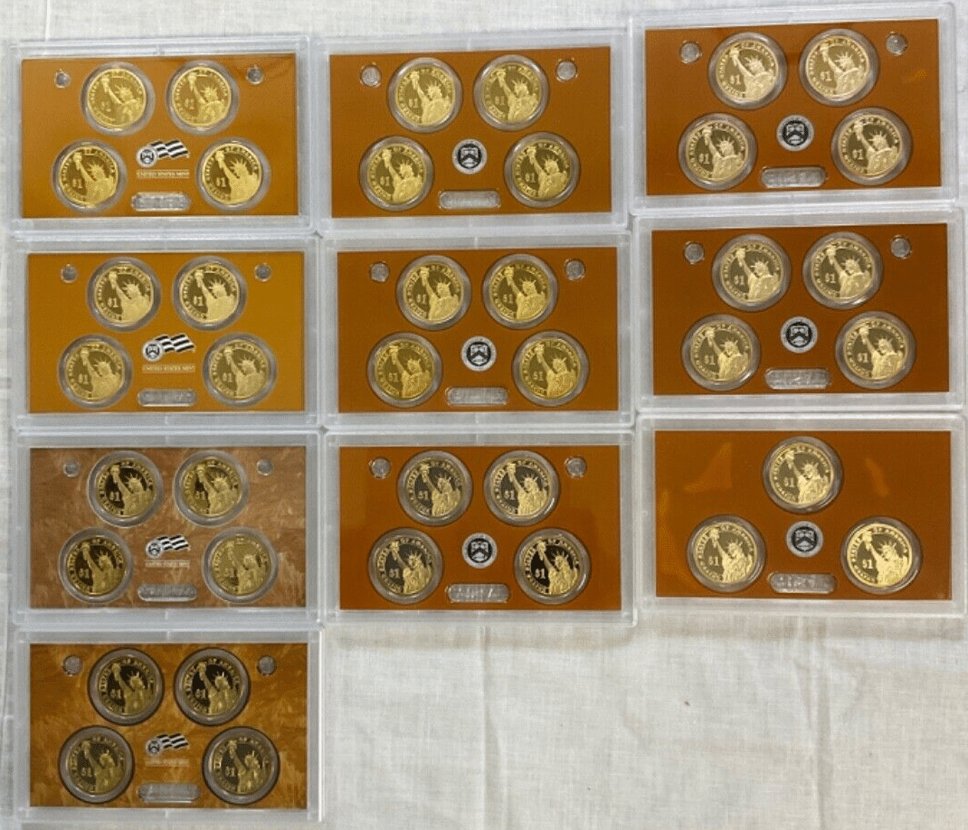 Complete Presidential Dollar Proof Set 2007-2016-39 Coins OGP & COA ...