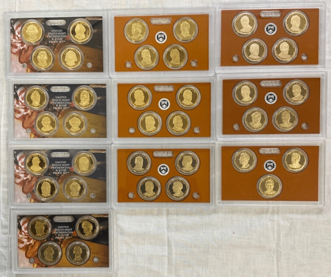 Complete Presidential Dollar Proof Set 2007-2016-39 Coins OGP & COA ...