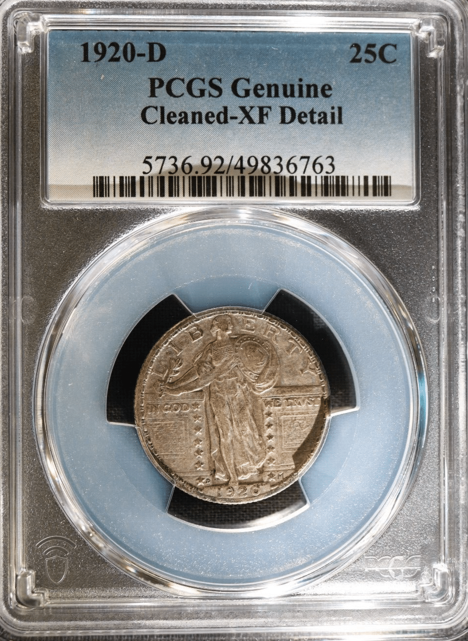 1920-D Standing Liberty Quarter XF Detail - Cleaned, Beautiful Old ...