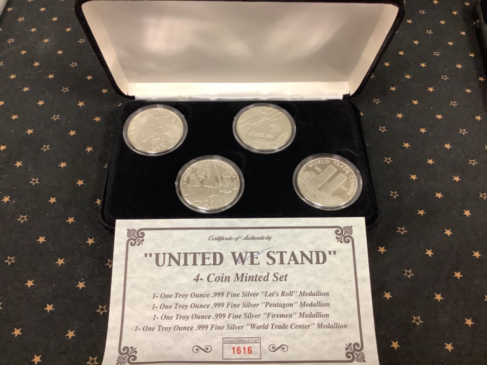 United We Stand 9/11 Set of 4 1 Oz .999 Silver Coin Set - Limited ...