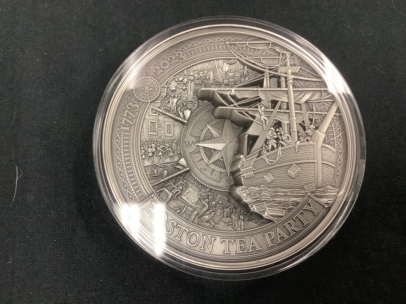 Barbados 2023 The Boston Tea Party 5oz Silver Coin, Mintage of 250 ...