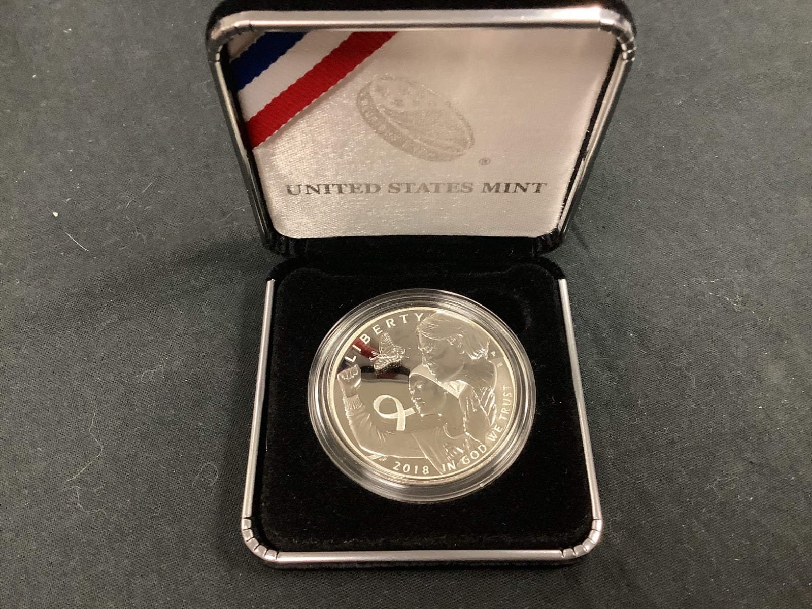 2018 P Breast Cancer Proof Silver Dollar Commemorative $1 Coin with Box ...