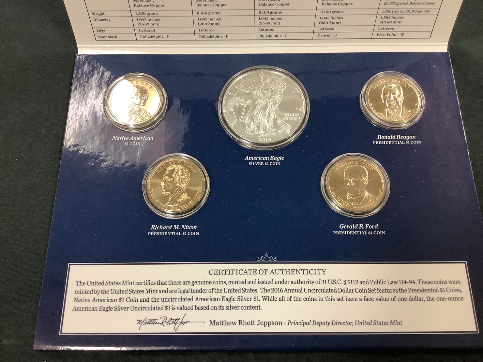 2016-W Annual Uncirculated Dollar Coin Set! - Grand Rapids Coins
