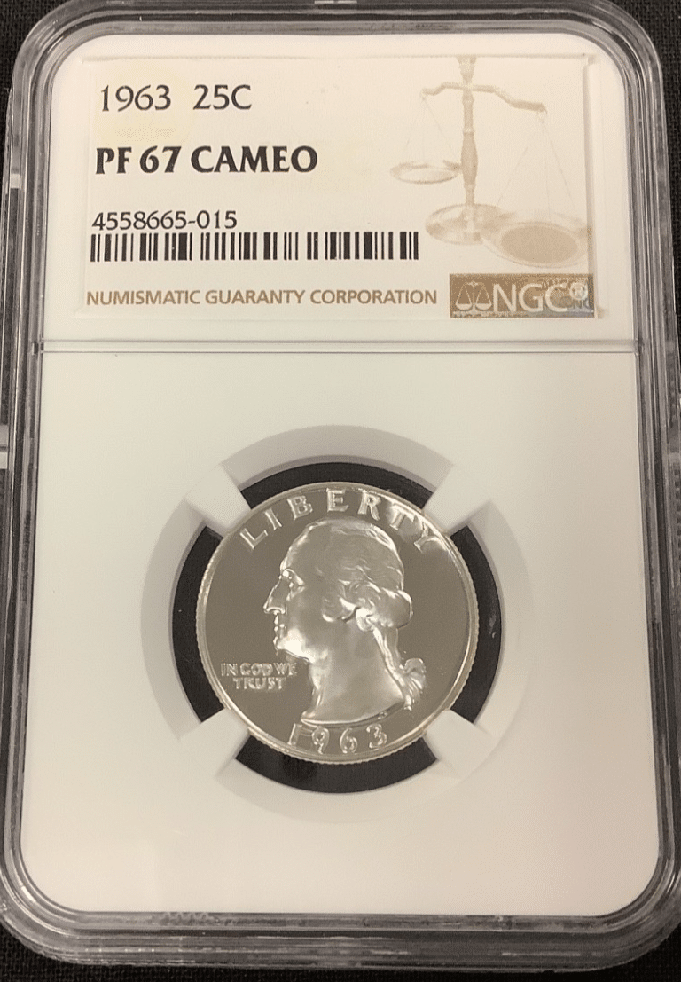 1963 Washington Quarter NGC PF67 Blast White Cameo! - Grand Rapids Coins