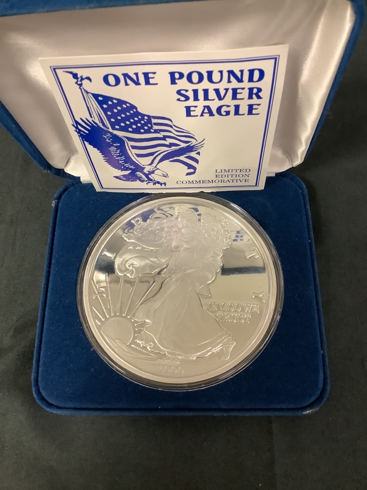 2000 One Pound Silver Eagle Proof Coin | .999 Fine Silver Liberty Round ...