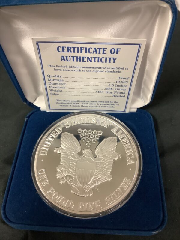 2000 One Pound Silver Eagle Proof Coin | .999 Fine Silver Liberty Round ...
